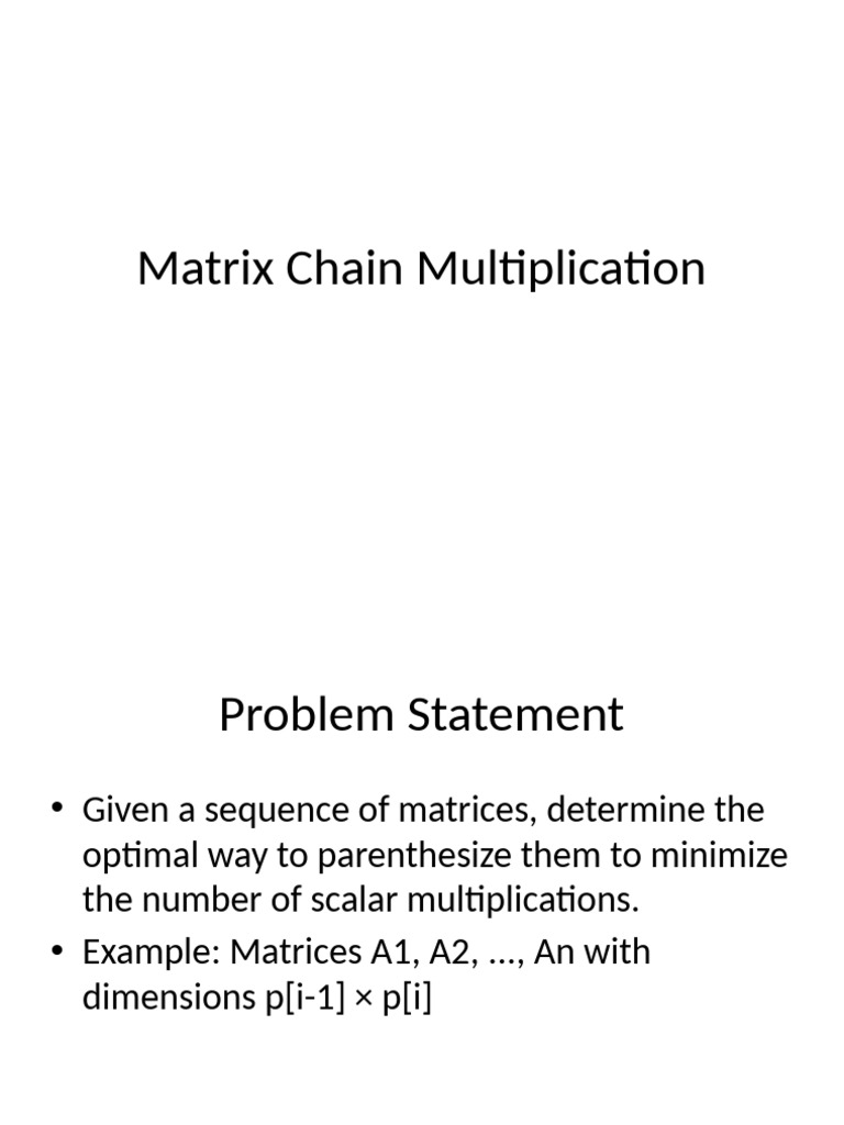 Matrix Chain Multiplication | PDF