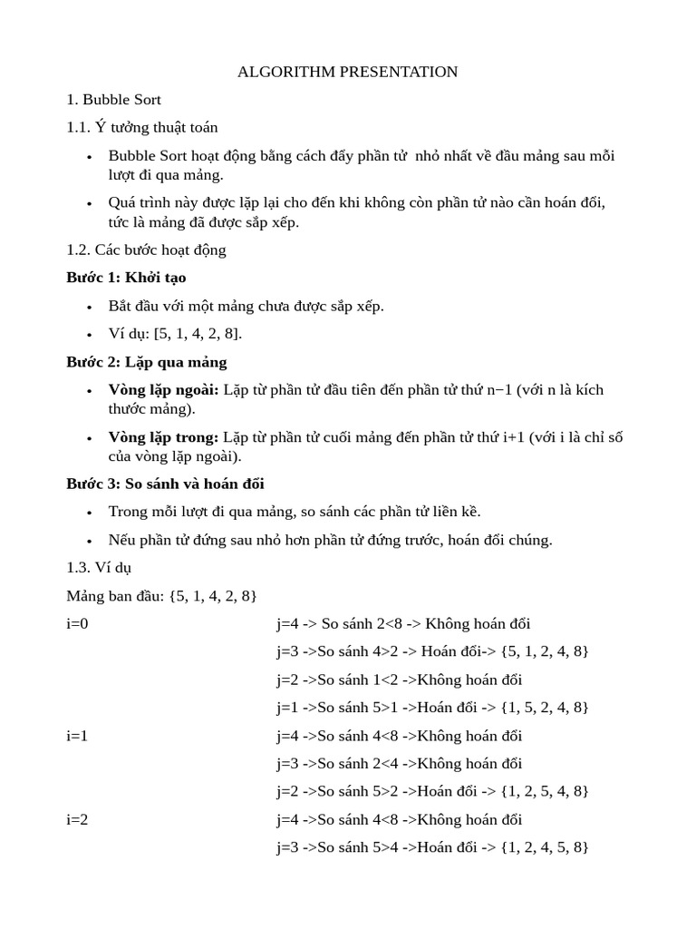 Algorithm Presentation | PDF