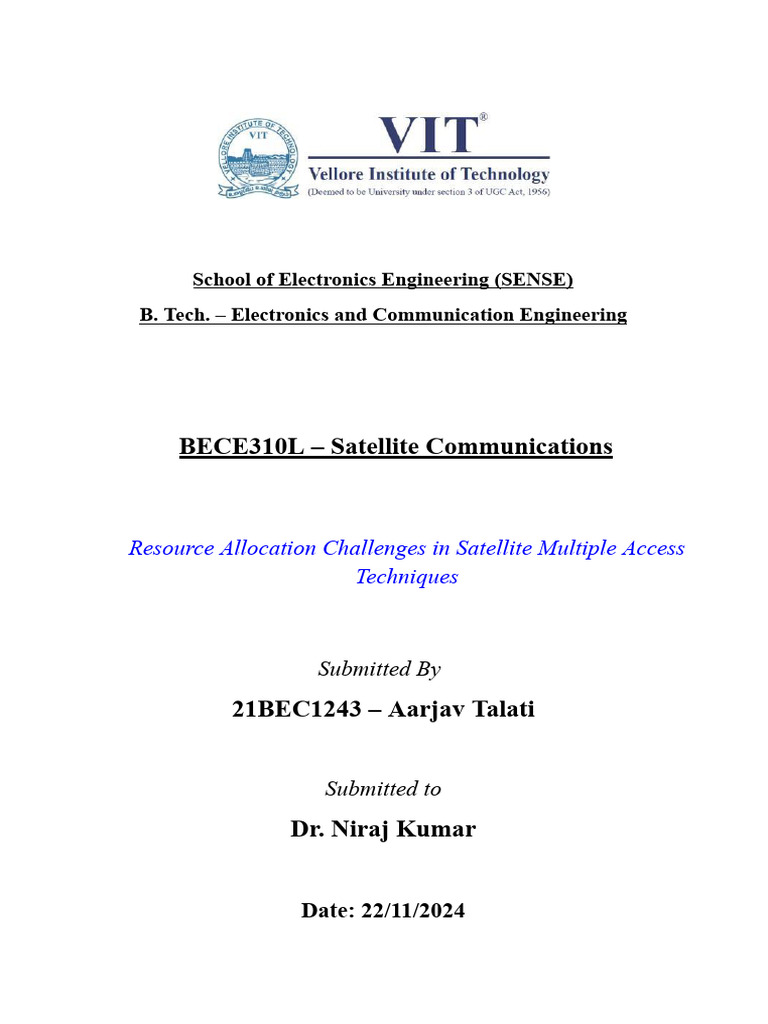 21 BEC1243 Satellite DA3 | PDF | Channel Access Method | Computer Engineering