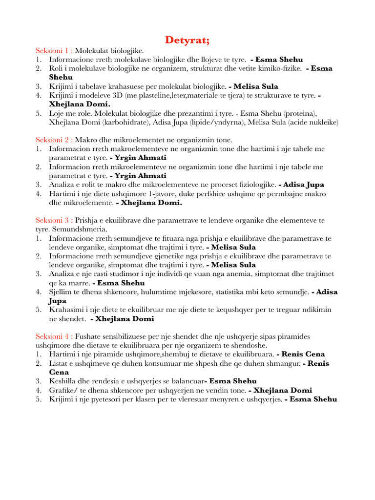 Projekti Biologji 3 | PDF