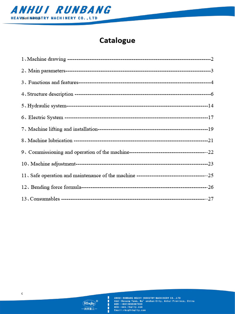 Press Brake Operation Manual Overview | PDF | Valve | Sheet Metal