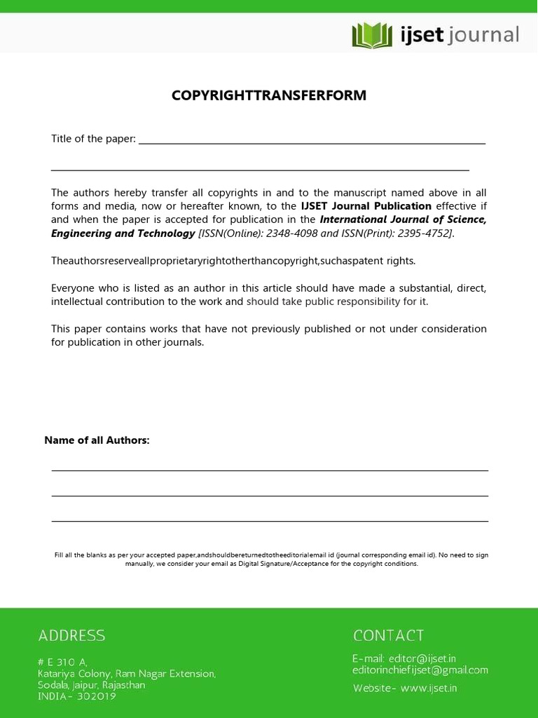 ijset_Copyright-Form-2024 (1) | PDF