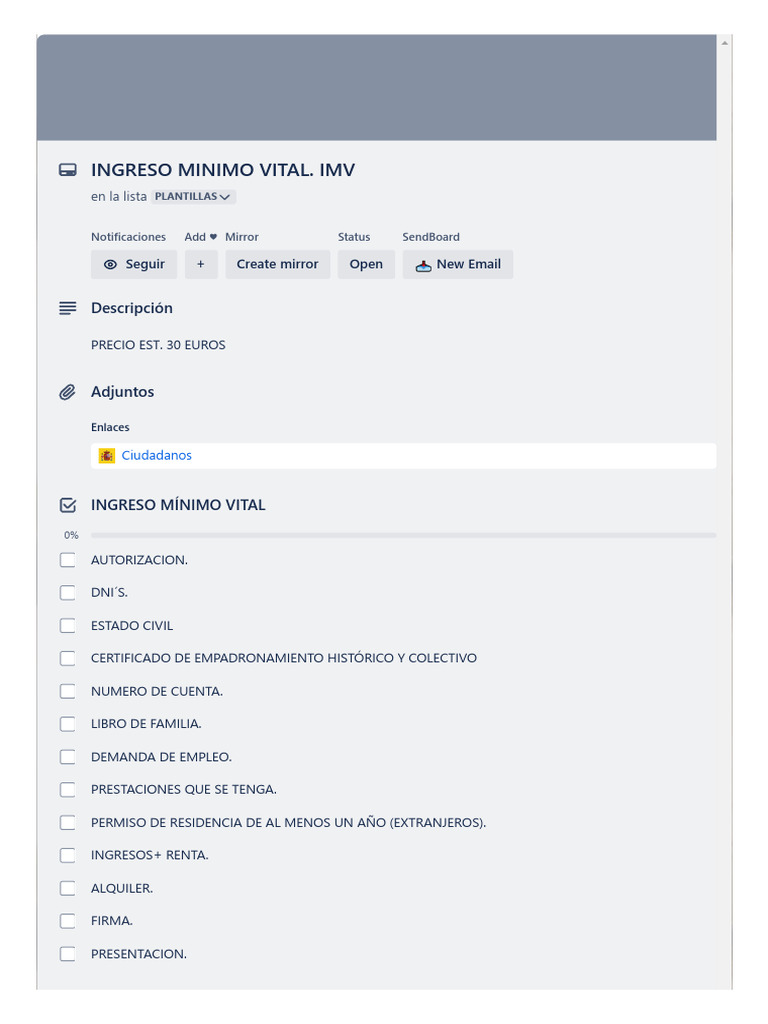 INGRESO MINIMO VITAL. IMV en ASANDO POLLOS - Trello | PDF
