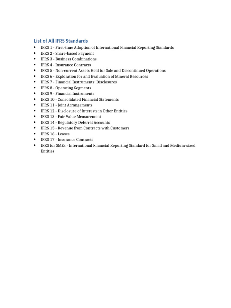 List of IFRS Standards | PDF