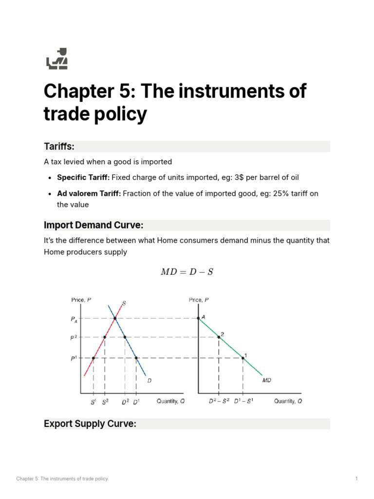 Trade Policy Instruments Explained | PDF | Prices | Tariff