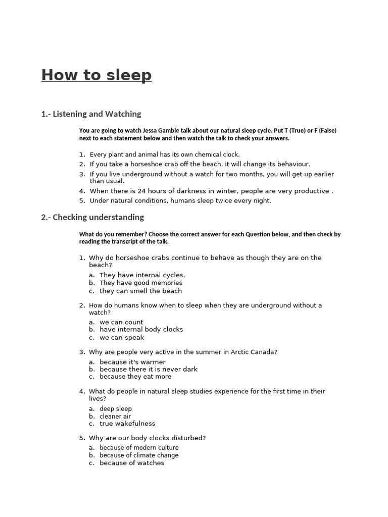 how-to-sleep(homework | PDF | Sleep | Noun