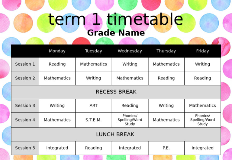 WeeklyTimetableAUSBTS17 1 | PDF