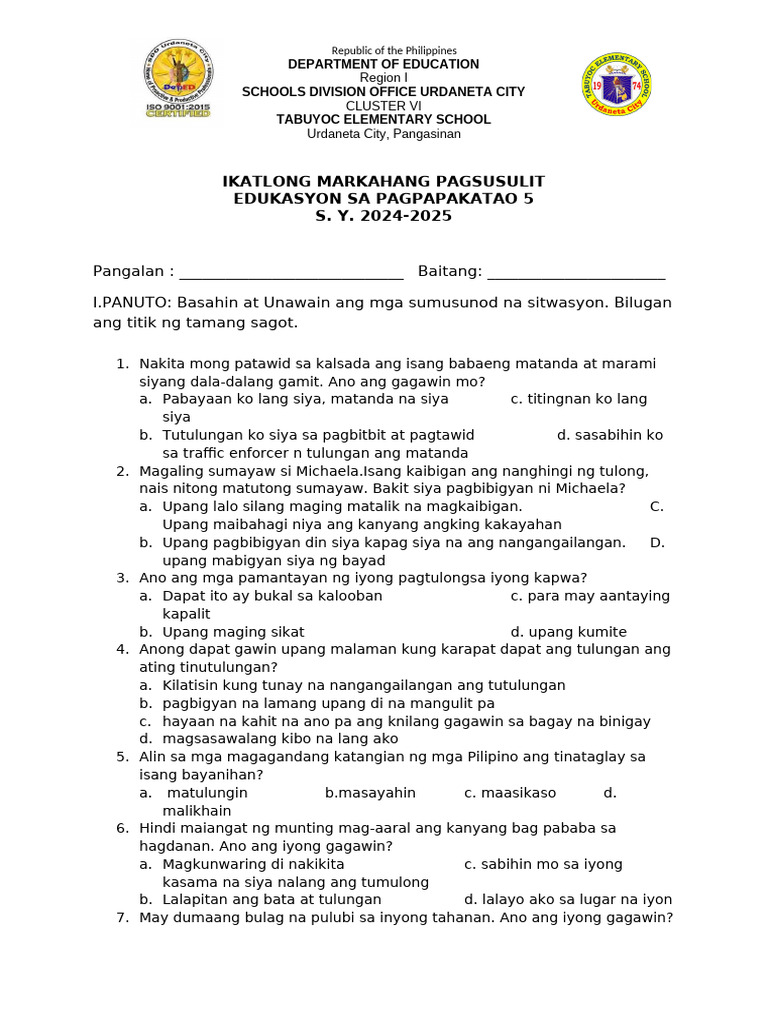 PT - Esp 5 - Q3 | PDF