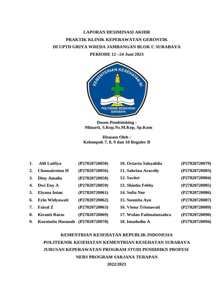Laporan Desiminasi Akhir - Blok C | PDF