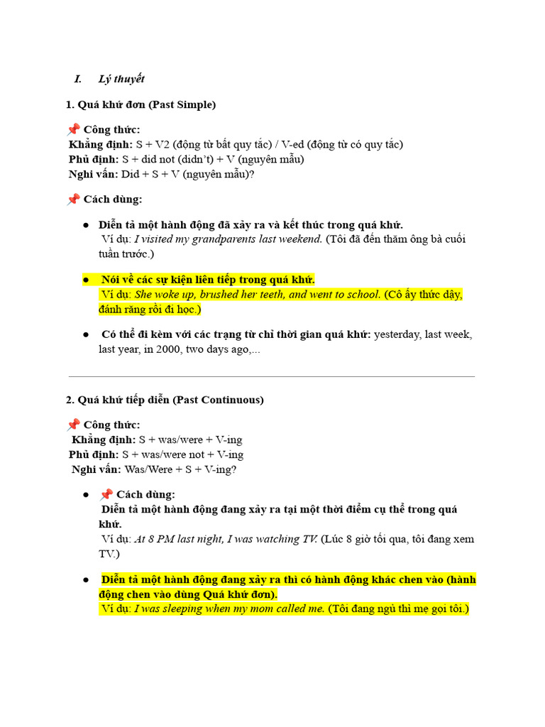 Bài Tập Buổi 1 - Minh Hoà - QKĐ & QKTD | PDF