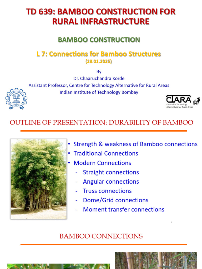 Bamboo Connection Techniques Overview | PDF | Bamboo | Structural ...