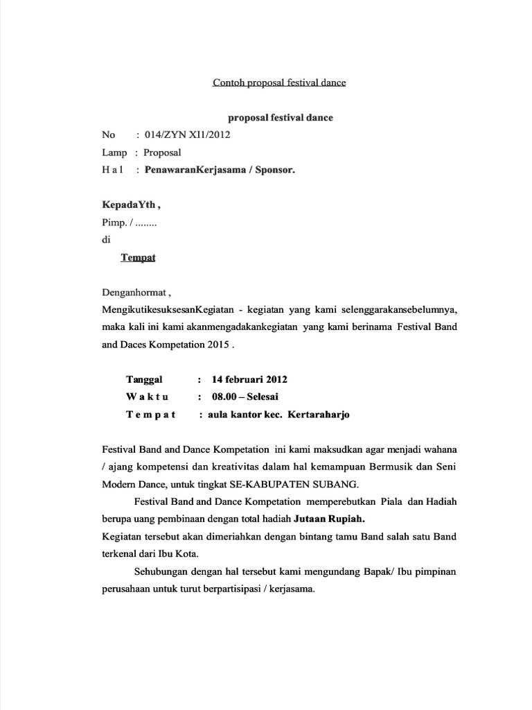 Proposal Festival Dance 2023 | PDF