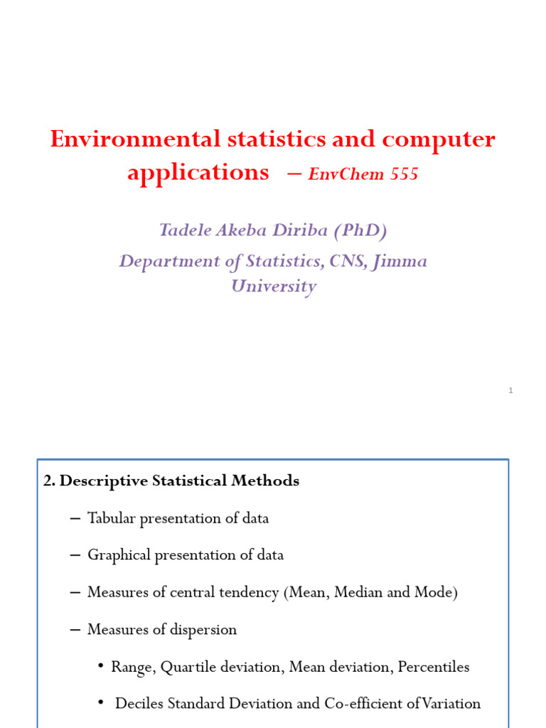 Environmental Statistics Overview | PDF | Standard Deviation ...