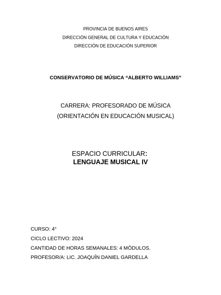 Lenguaje Musical IV PEM 2024 | PDF | Maestros | Armonía