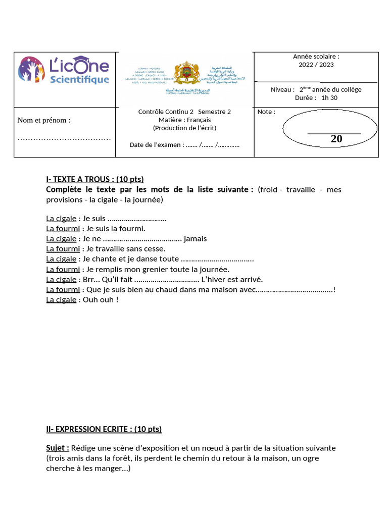 Eva 2 Sem 2 Niv 8 Parcours | PDF