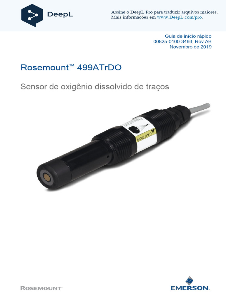 Quick Start Guide 499atrdo Trace Dissolved Oxygen Sensor Rosemount en 990776 PT | PDF