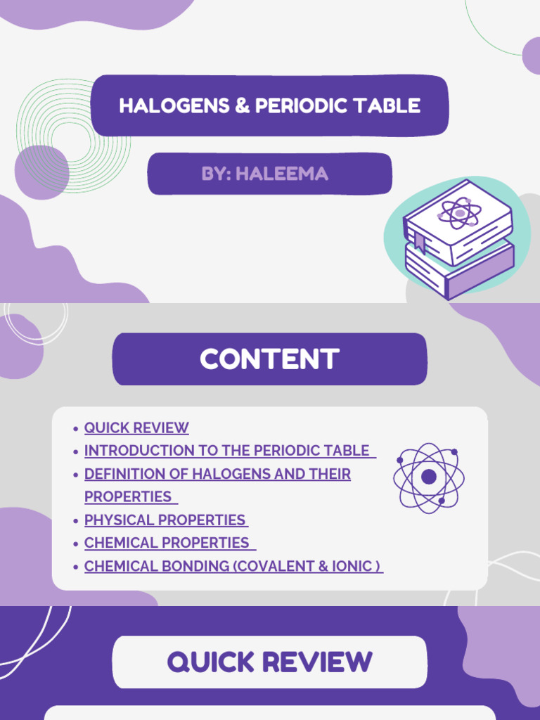 Halogens: Properties and Bonding Explained | PDF | Periodic Table ...