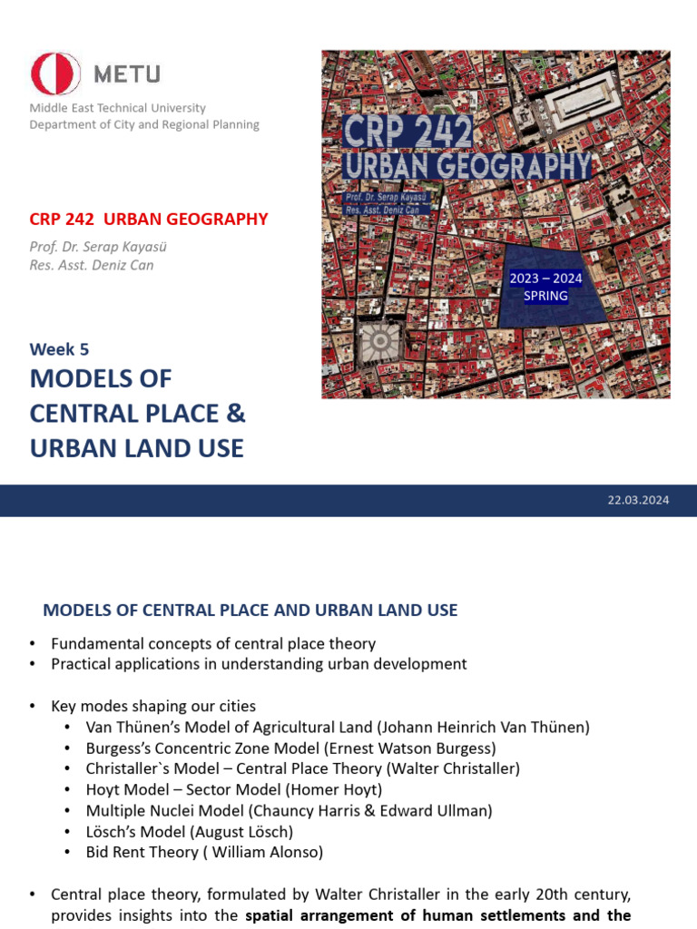 3-CRP 242 - Central Place Theory - Week5 | PDF