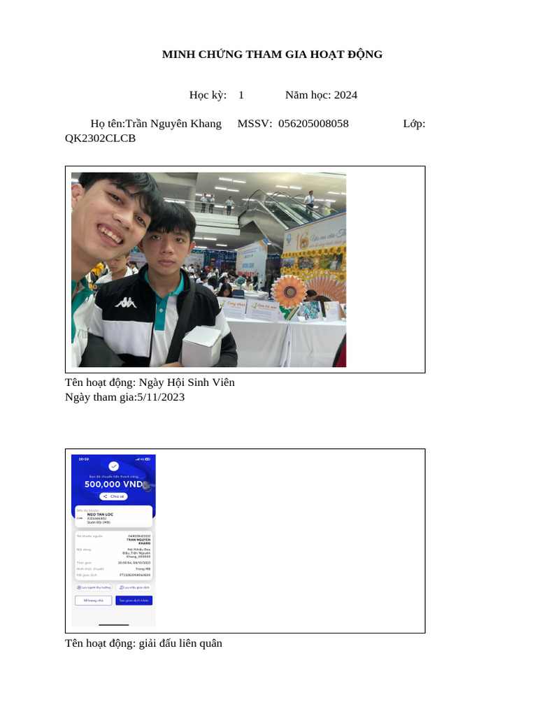 Mau Minh Chung MSSV Ten | PDF