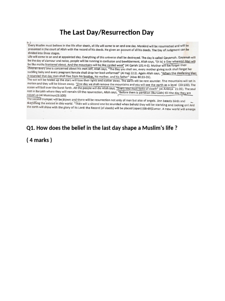 Impact of Last Day Belief on Muslims | PDF