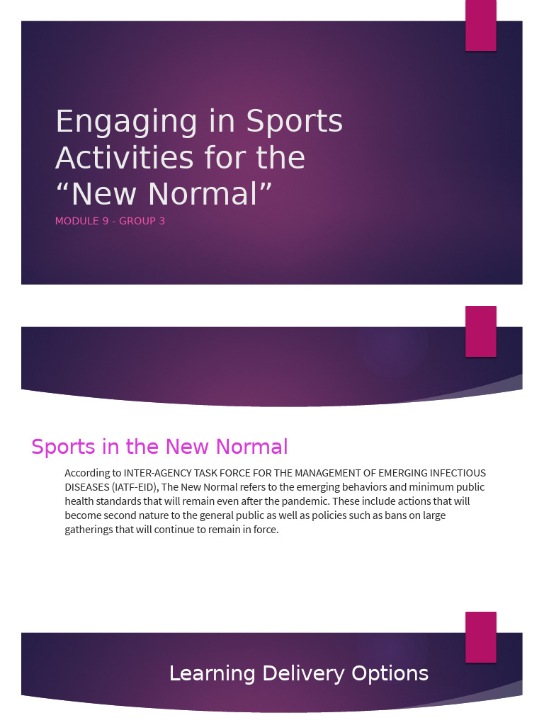 Sports in The New Normal | PDF | Determinants Of Health | Diseases And Disorders