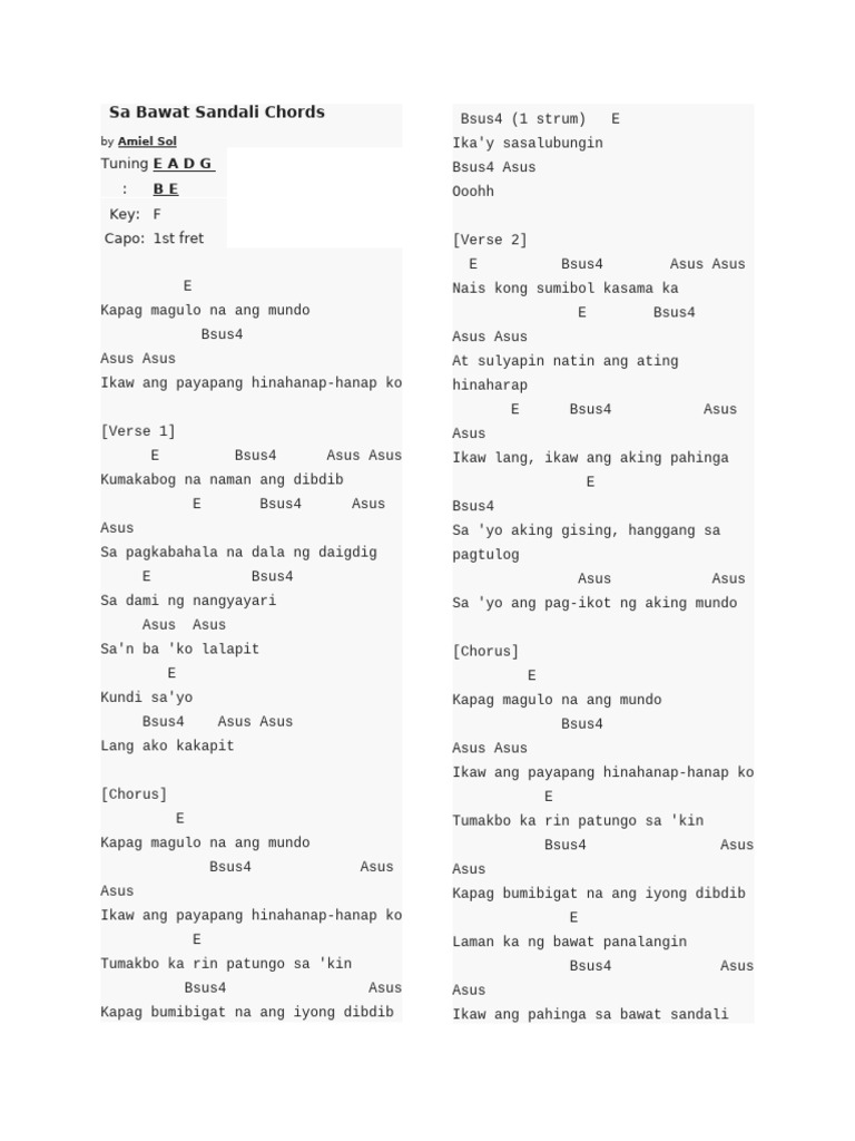 Sa Bawat Sandali Chords | PDF