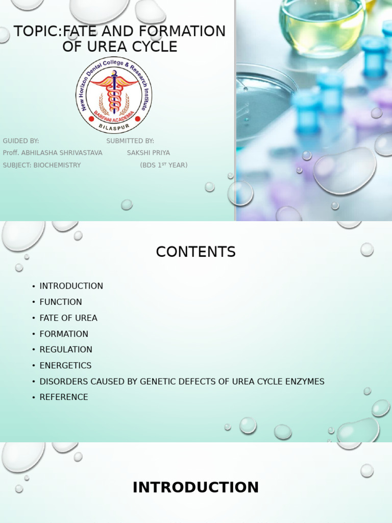 Fate and Formation of Urea Cycle | PDF | Metabolism | Cell Biology