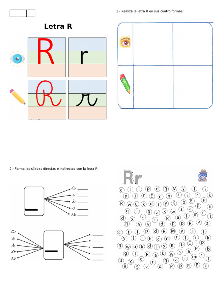 Letra R: 1.-Realiza La Letra R en Sus Cuatro Formas | PDF