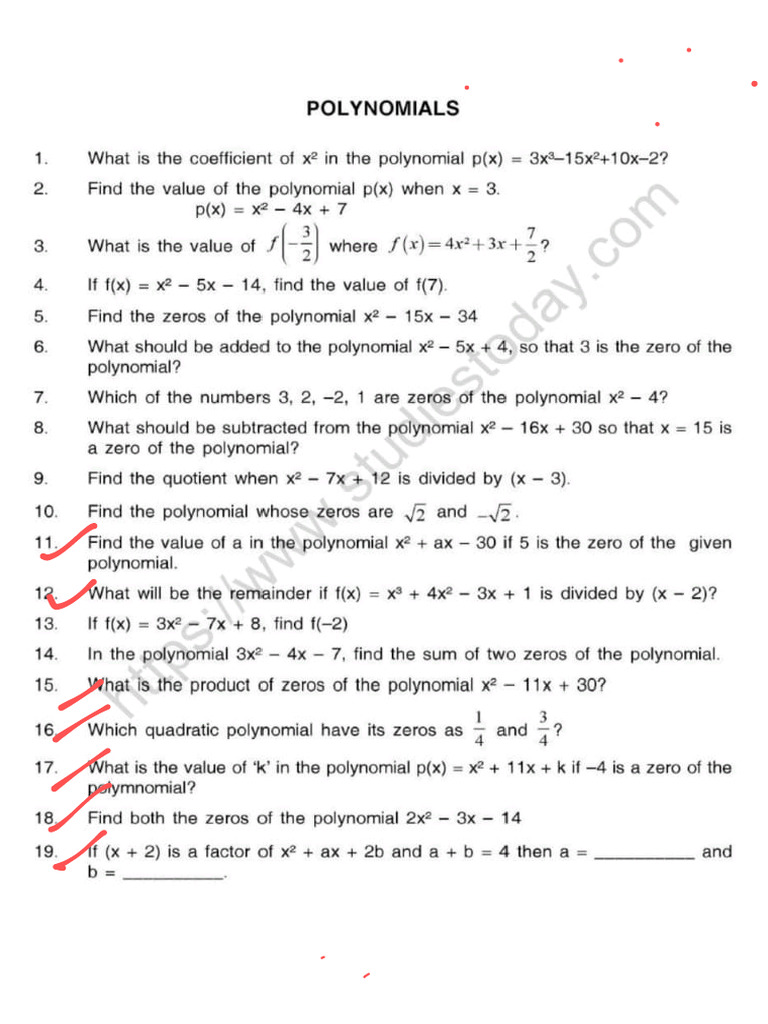 Polynomial Practice | PDF