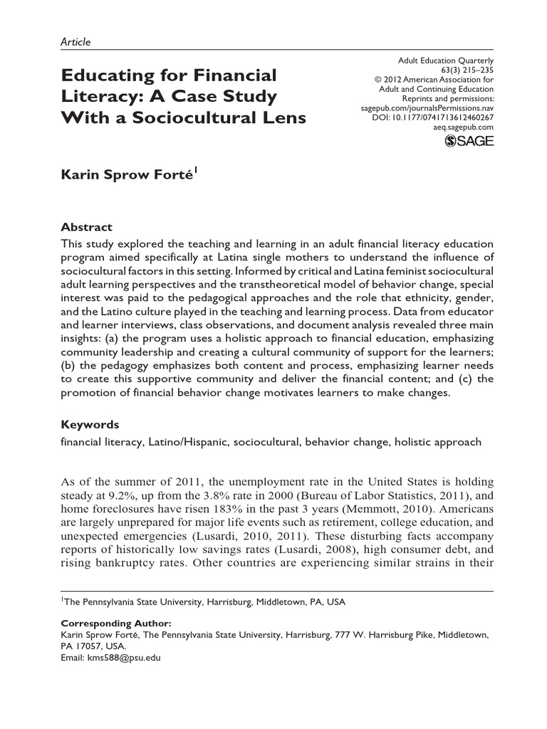 Education+for+Finnacial+literacy+case+study | PDF | Learning | Adult Education