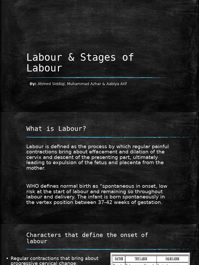 Labour & Stages of Labour | PDF | Childbirth | Midwifery