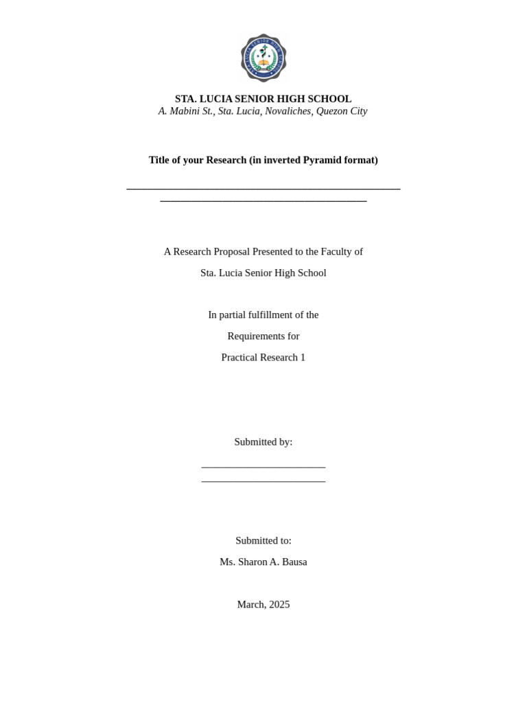 Research Proposal Cover Page Template | PDF