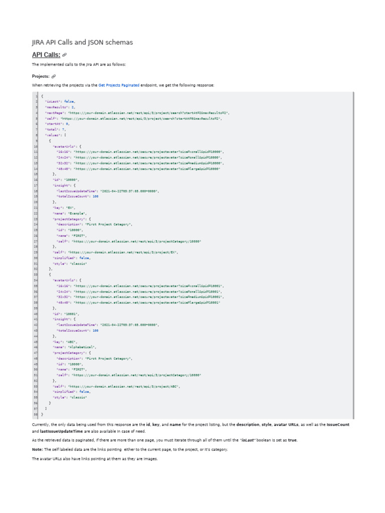 RM-JIRA API Calls and JSON schemas-220225-233711 (1) | PDF | Boolean Data Type | Software