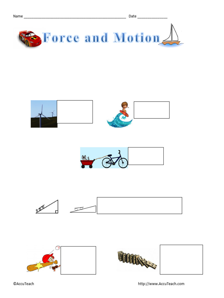 Force and Motion Reading Comprehension.f1625604536 | PDF | Force | Wound