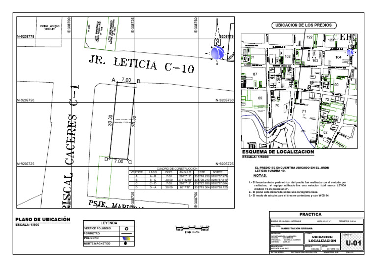 Plano Ubicación y Perimétrico - Modelo | PDF | Geofísica | Tecnología geográfica
