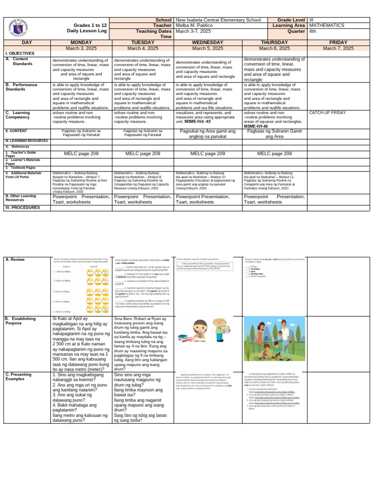 DLL Mathematics Q4 Week 4 | PDF | Cognitive Science | Intelligence