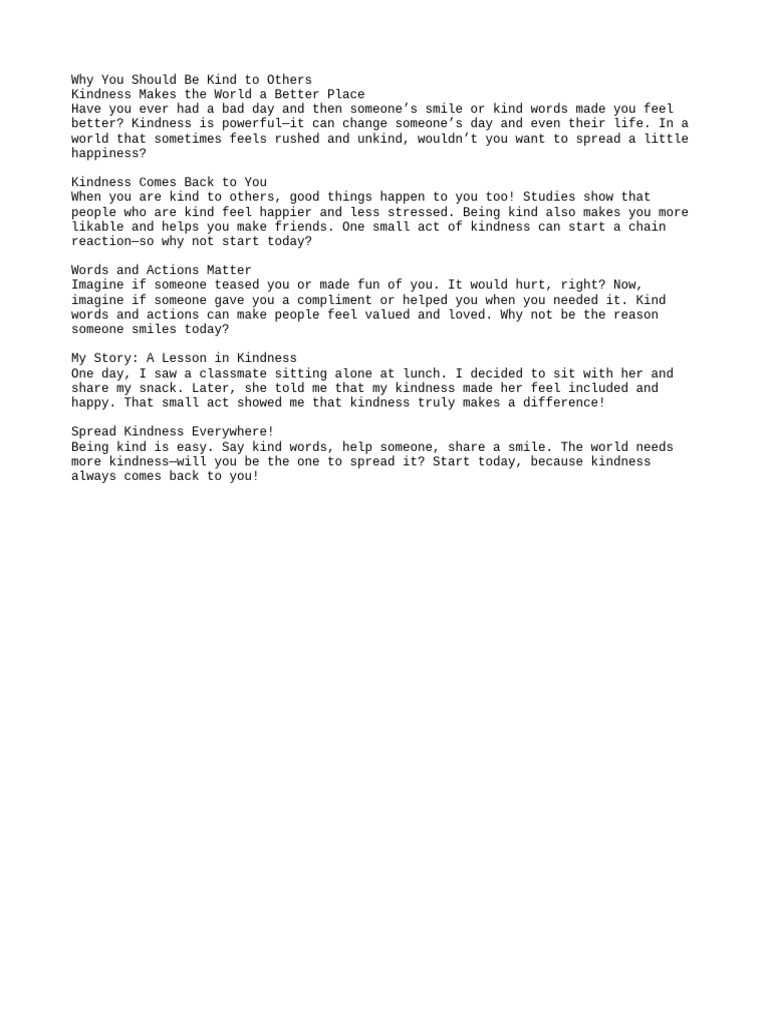 Why You Should Be Kind To Others | PDF