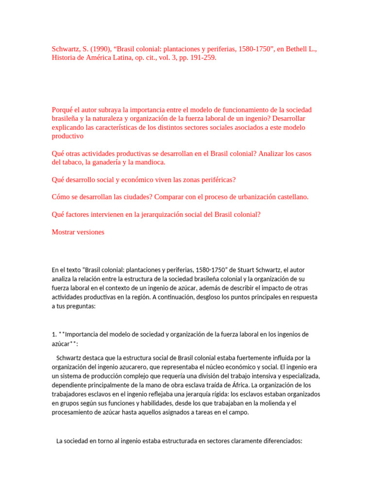 Estructura social en Brasil colonial | PDF | Brasil | Agricultura