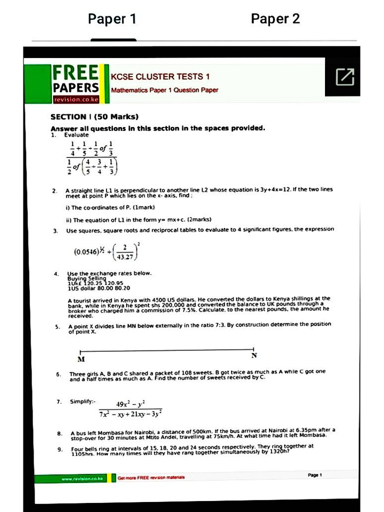 KCSE Cluster Paper | PDF