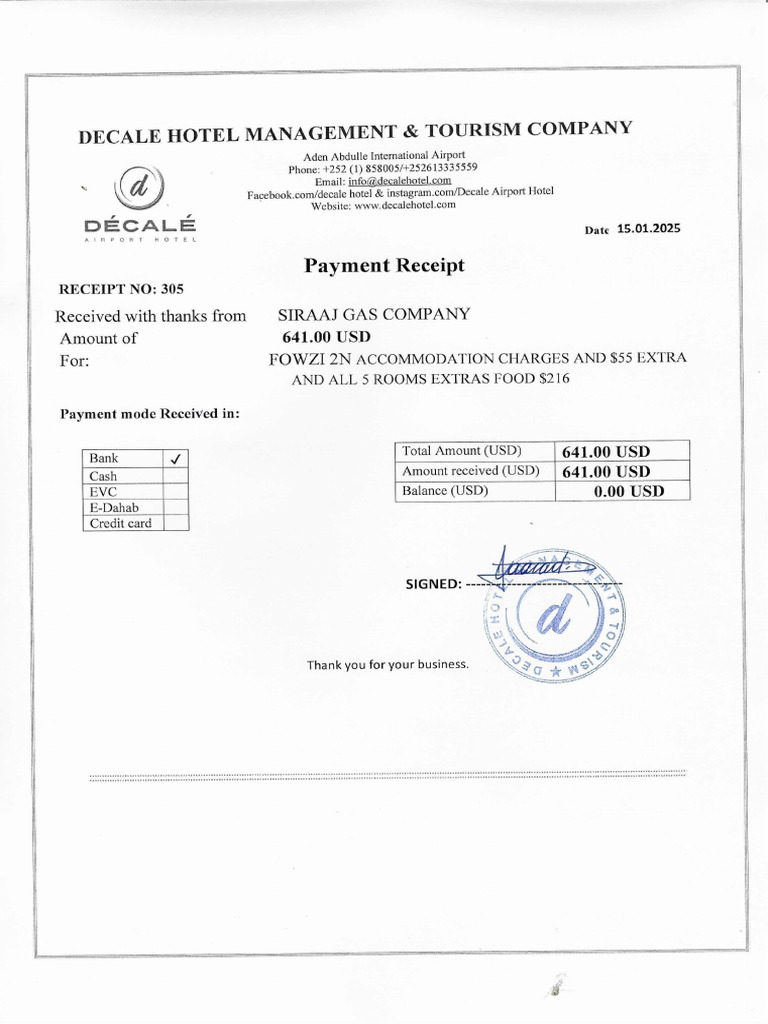 Siraaj Receipt - 0001 | PDF