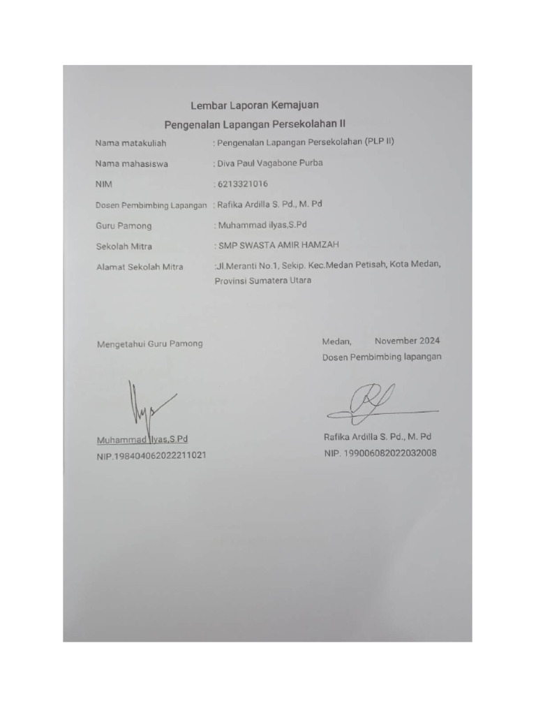 LAPORAN PLP DIVA PAUL-compressed | PDF