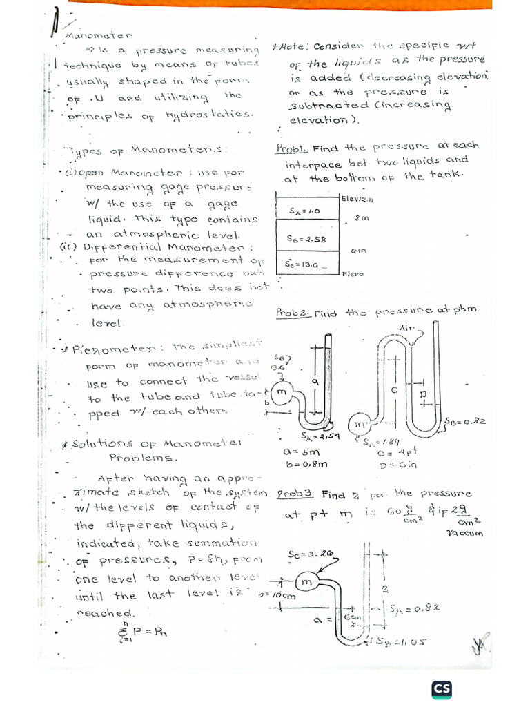 Manometer | PDF