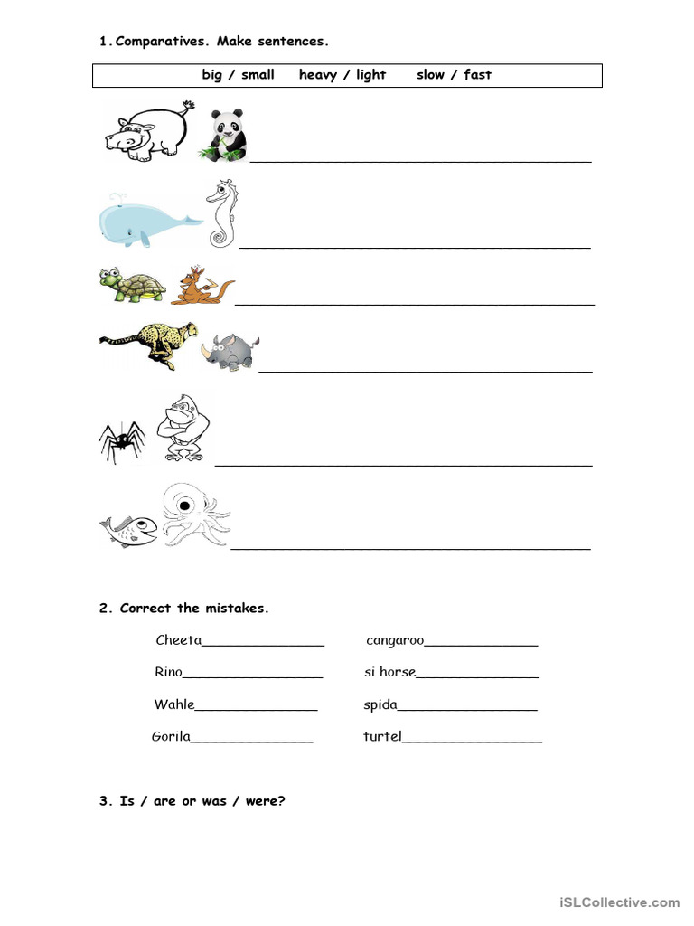 Animal - Comparative - Past Simple | PDF