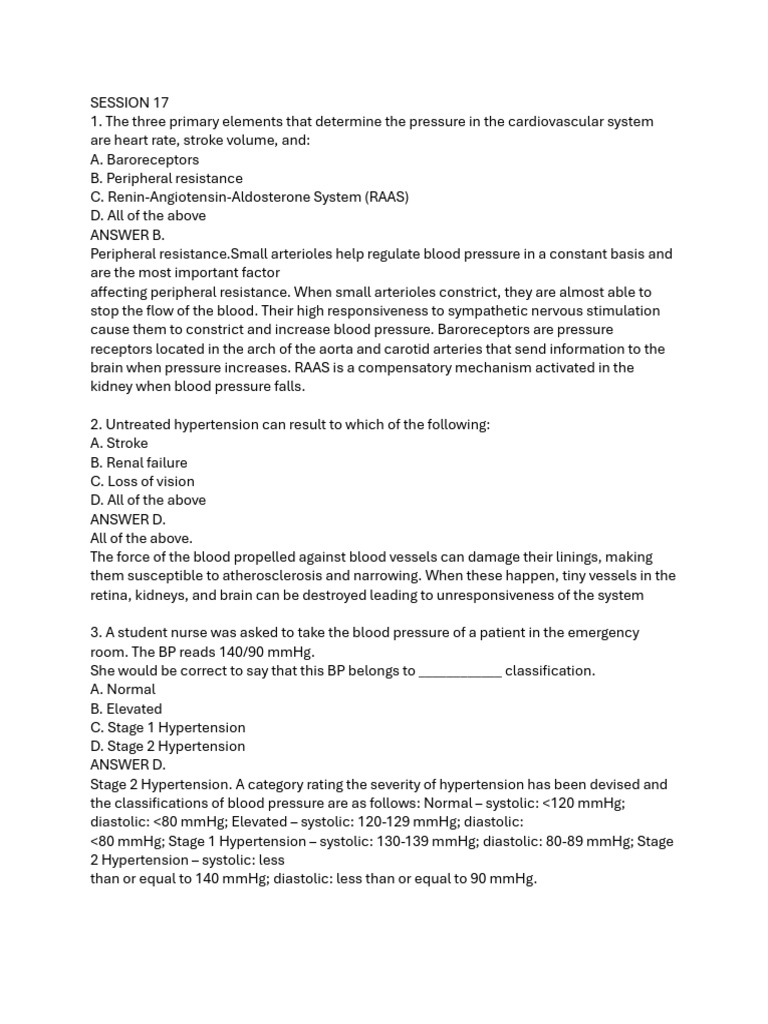 SESSION 17 23 Rationale | PDF | Hypertension | Coagulation