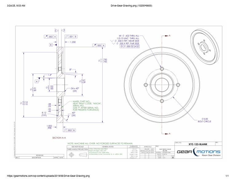 Drive Gear Drawing | PDF