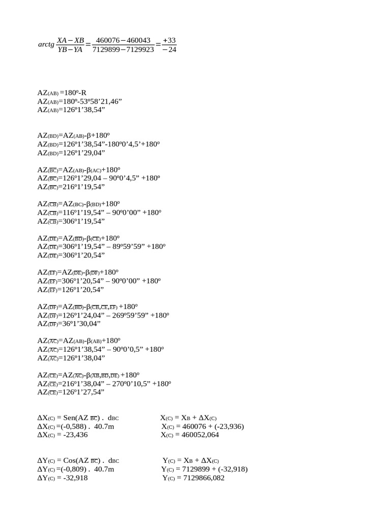 Geodesia (Calculos) | PDF