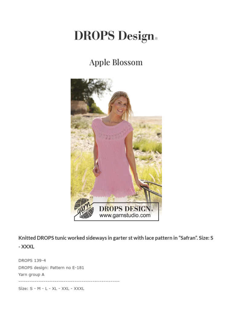 DROPS - Apple Blossom - Knitted Tunic | PDF | Knitting | Clothing