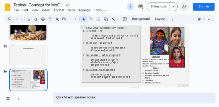 Tableau Concept For MoC - Google Slides | PDF