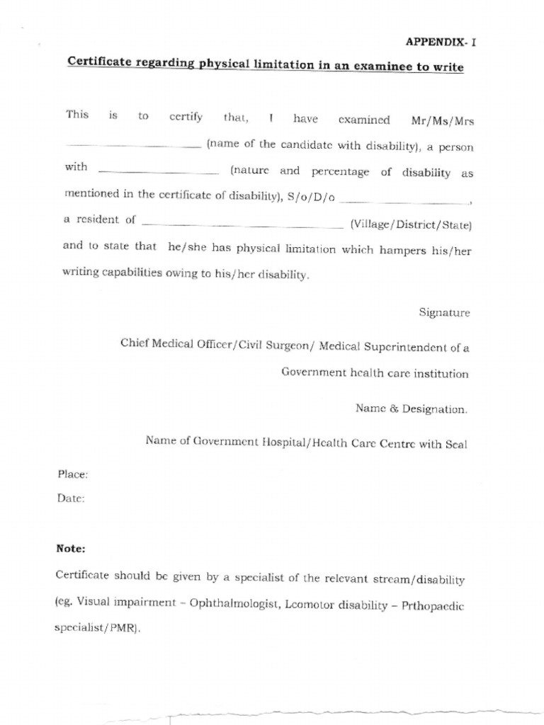 Scribe Form - Appendix-I Appendix-II | PDF
