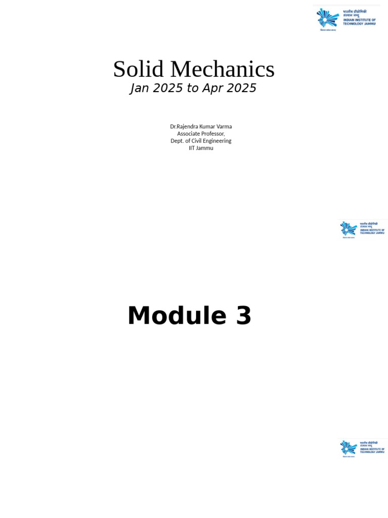 2025.03.20 Module 3-Solid Mechanics | PDF | Bending | Beam (Structure)